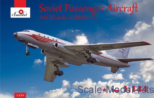 Tupolev Tu-104 Soviet airliner-Amodel plastic scale model kit in 1:144 ...