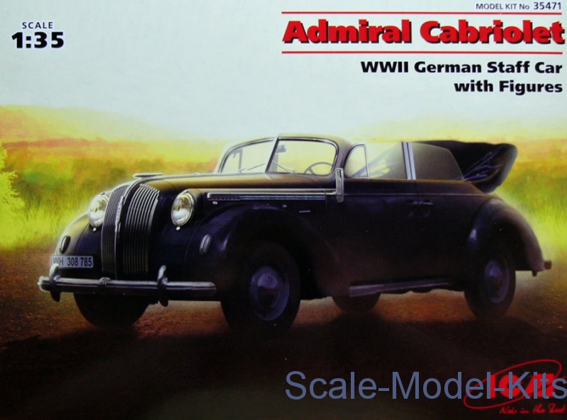 Admiral Cabriolet, WWII German Staff Car-ICM plastic scale model kit in ...